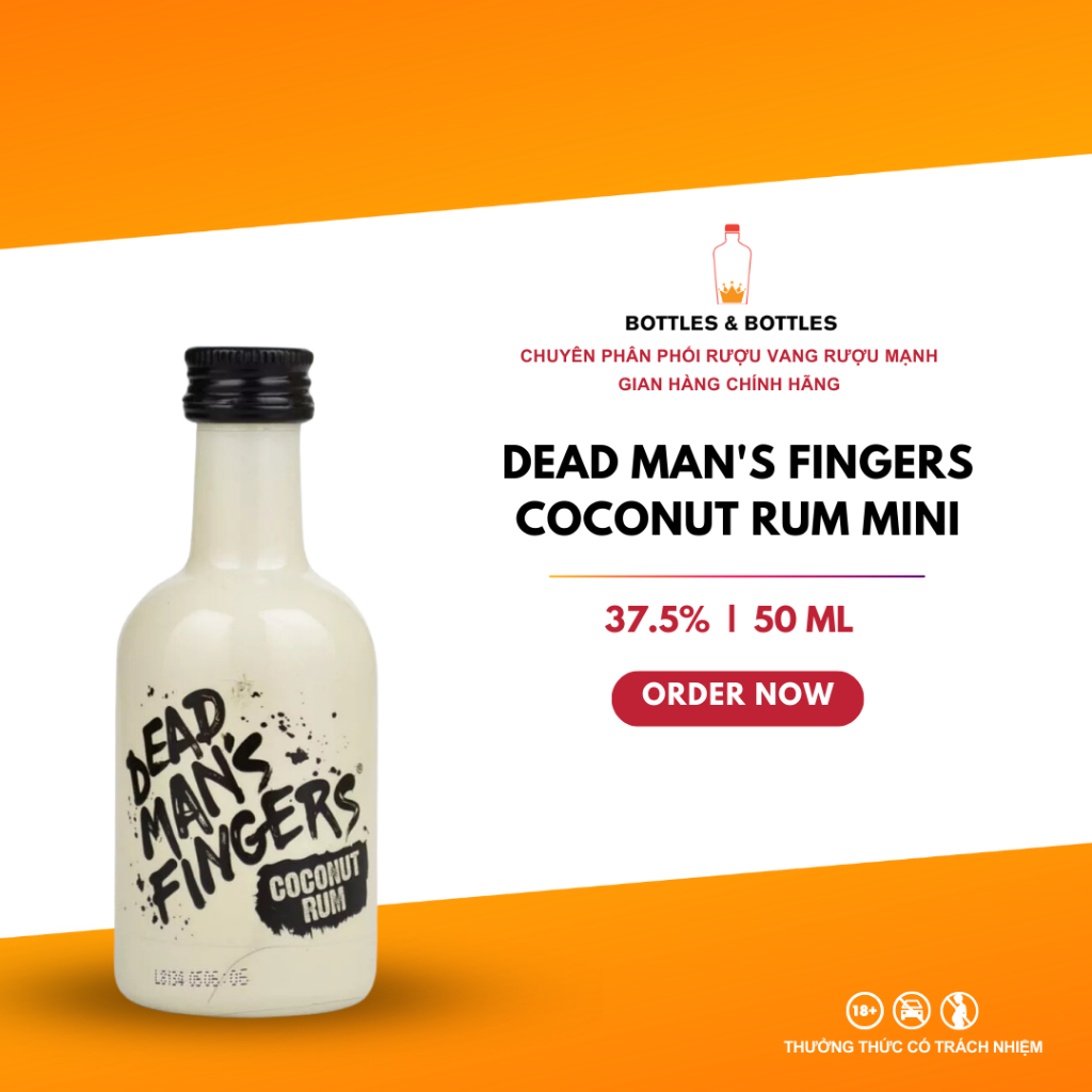 [CHÍNH HÃNG] Rượu Dead Man's Fingers Coconut Rum Mini - 50ML - 37.5% | Shopee Việt Nam