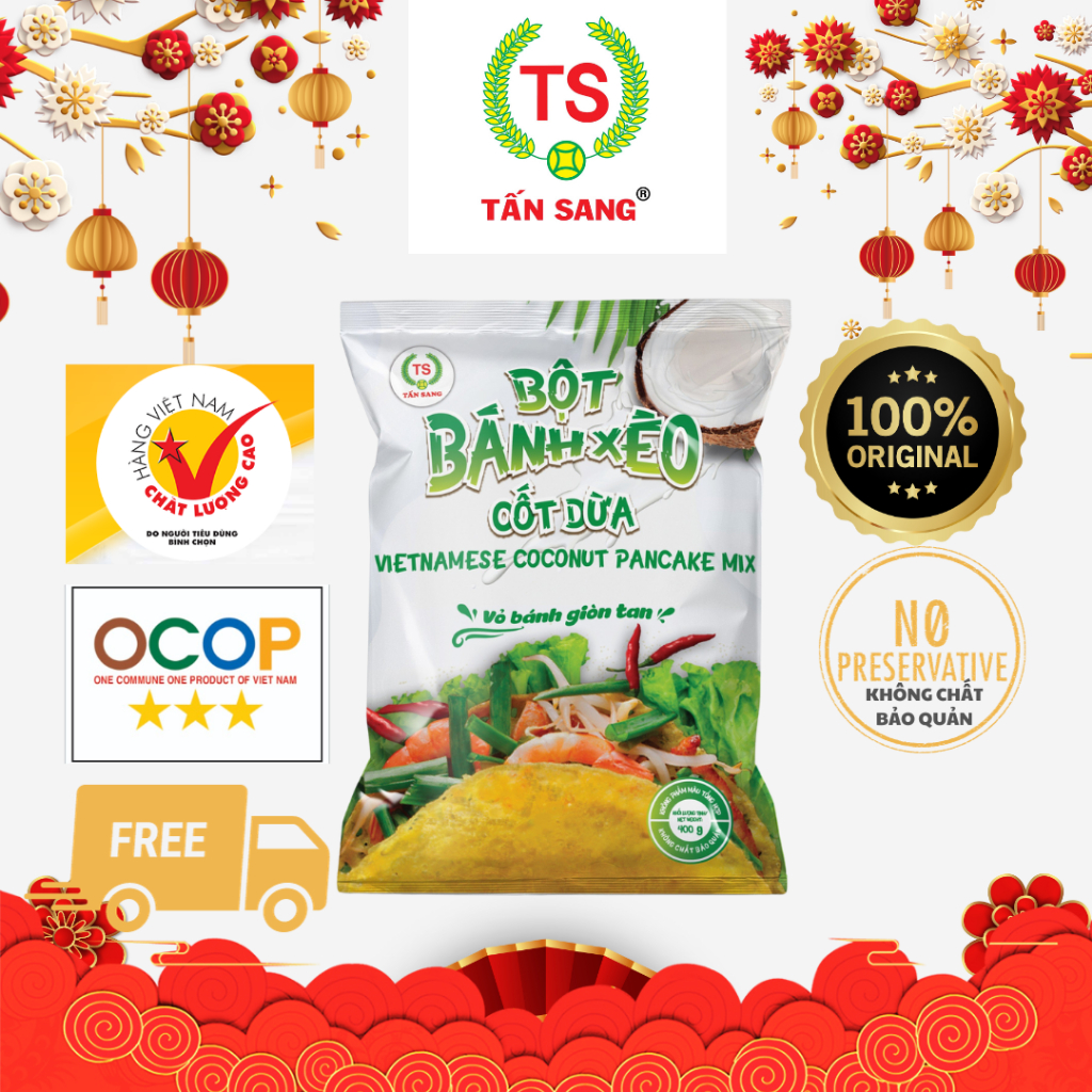 BỘT BÁNH XÈO CỐT DỪA TẤN SANG ĐÚC BÁNH XÈO, BÁNH CĂN SIÊU GIÒN SIÊU DỄ ...