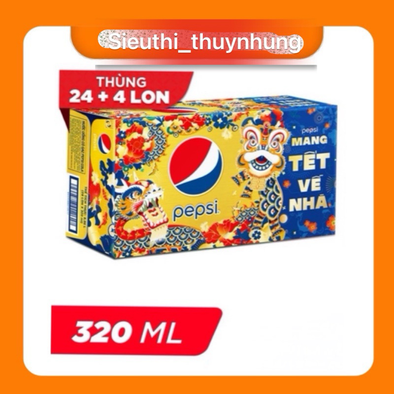 Thùng 24 Lon Nước Giải Khát có Gas Pepsi 320ml giá không đổi (bọc chống sốc) | Shopee Việt Nam