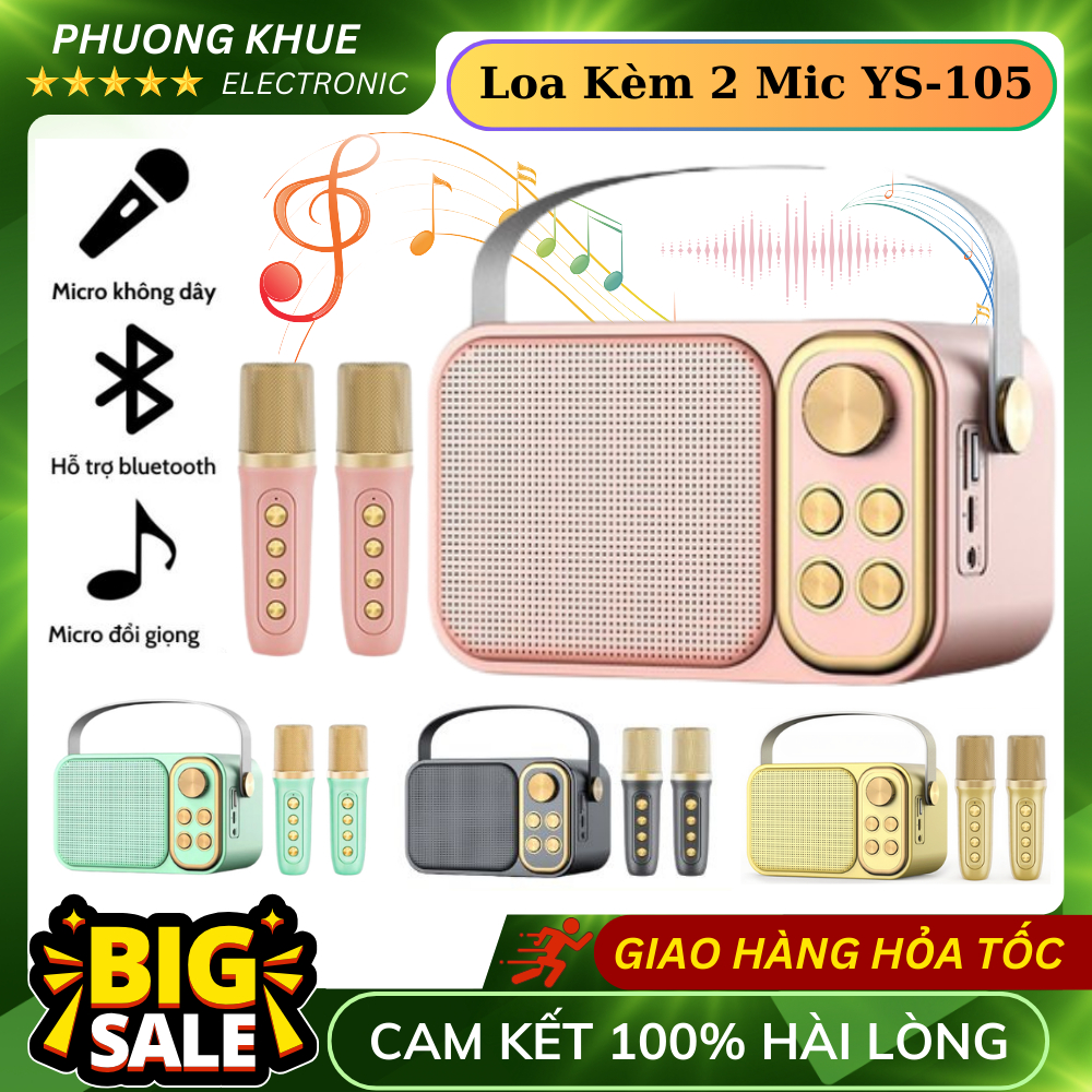 Loa Bluetooth Mini Karaoke Kèm Micro YS-105 và YS-103 - Âm thanh siêu hay , Bass cực đã tai ...