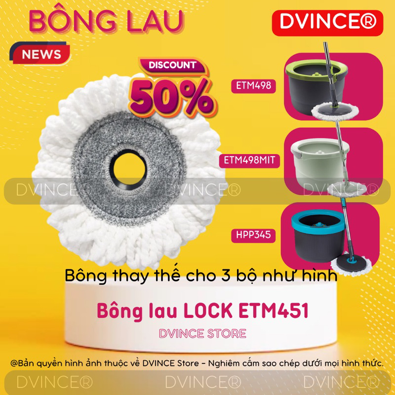 ⚡Bông Lau Thay Thế Của Bộ Lau Nhà LOCK ETM498 | LOCK HPP345 (LocknLock ...
