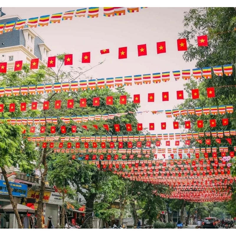 Dây cờ Việt Nam, cờ dây tổ quốc dài khoảng 6,5m (Dây cờ tổ quốc trang ...