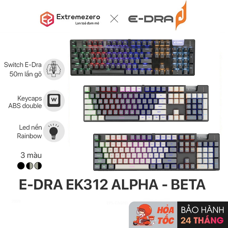 Bàn phím máy tính gaming có dây E-Dra EK312 Alpha - Beta - E-Dra Switch ...