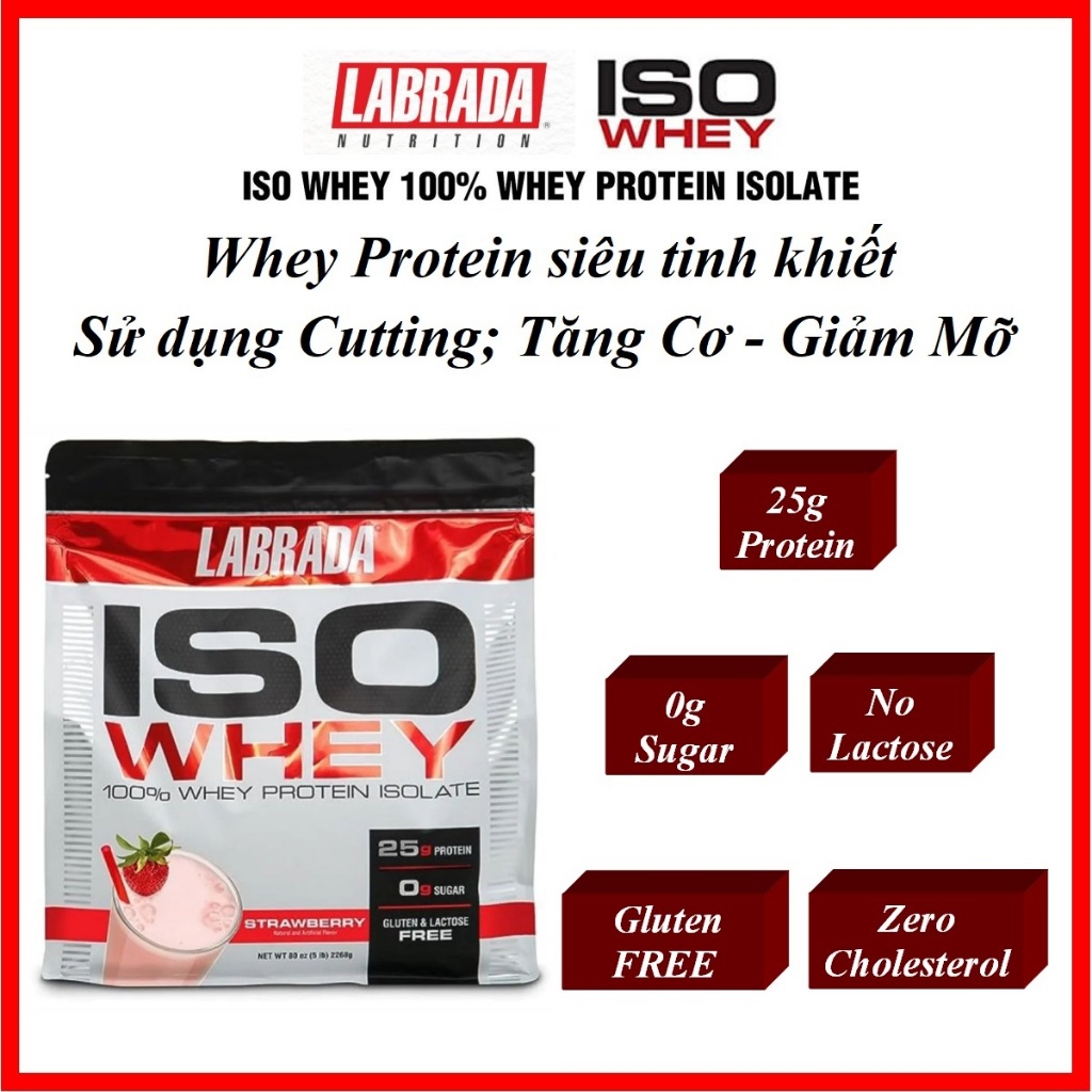 Labrada Iso Whey 5Lbs 2,3kg - Bổ sung Protein cao cấp, tăng Cơ, phục ...