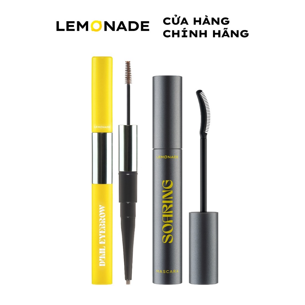 Combo Lemonade Chì kẻ mày 2 đầu Dual Eyebrow 2.75g và Chuốt mi tơi dài ...