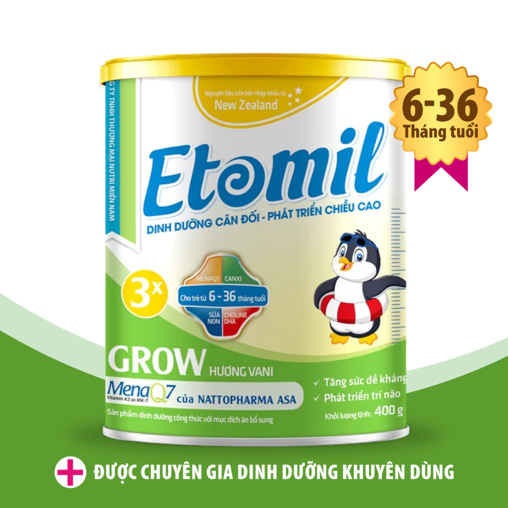 Sữa Etomil 3X Grow hộp 700g - Giúp bé tăng cường phát triển chiều cao ...