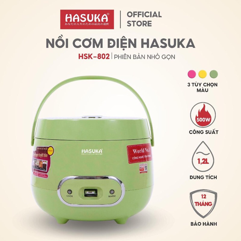 Nồi cơm điện HASUKA HSK - 802 dung tích 1,2L | Shopee Việt Nam