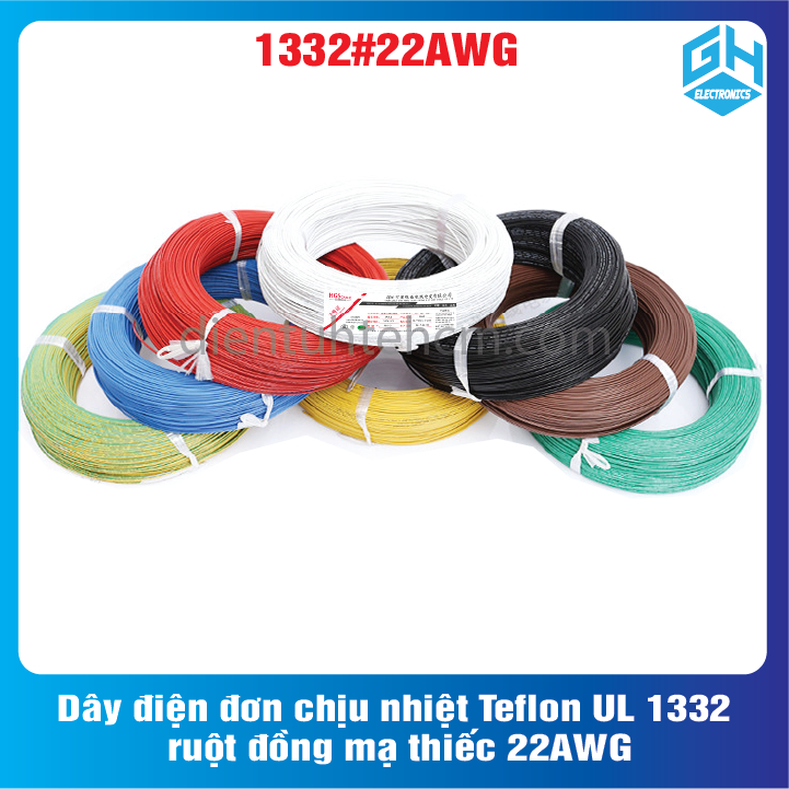 1 Mét Dây điện đơn chịu nhiệt Teflon UL 1332 ruột đồng mạ thiếc 22AWG | Shopee Việt Nam