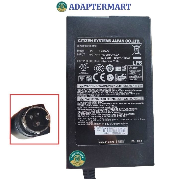 Dây nguồn máy in hóa đơn Xprinter XP-N160II-W,Bill Xprinter XP-Q200UL xịn bảo hành 1 năm ...