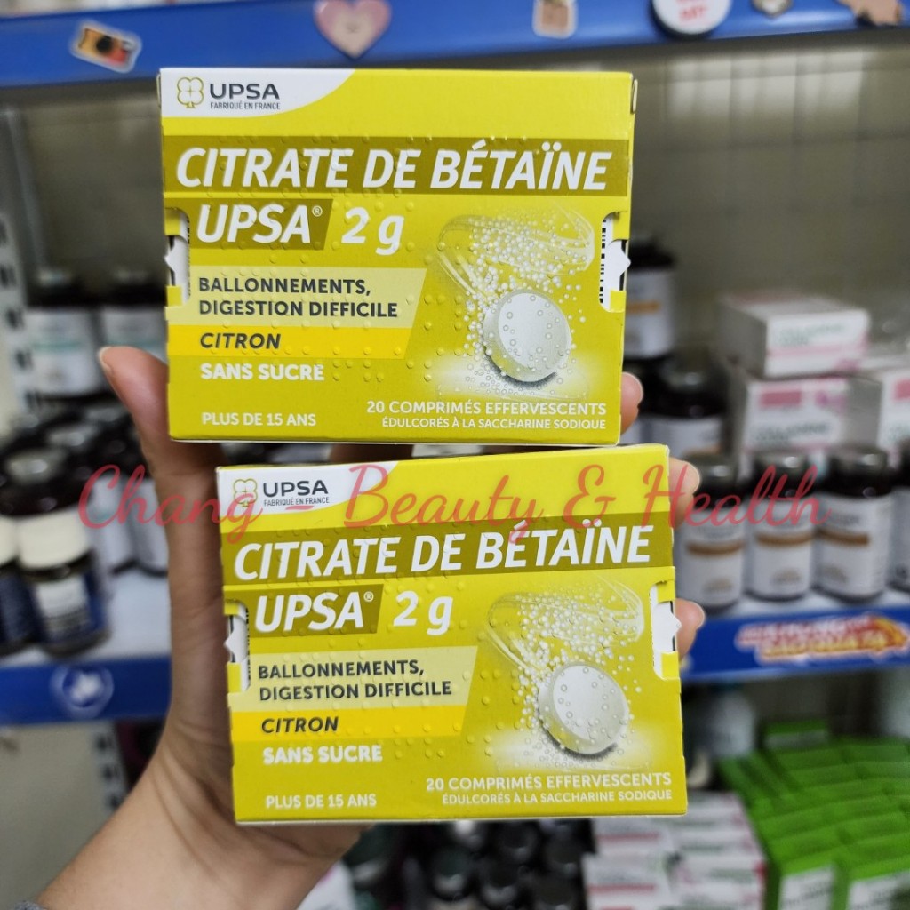 Viên sủi UPSA Citrate de Betaine Pháp giúp giảm đầy hơi, khó tiêu, hỗ ...