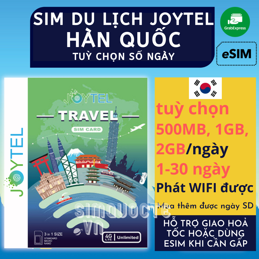 SIM DU LỊCH HÀN QUỐC INTERNET KHÔNG GIỚI HẠN HÃNG JOYTEL & UNICOM CHẤT ...