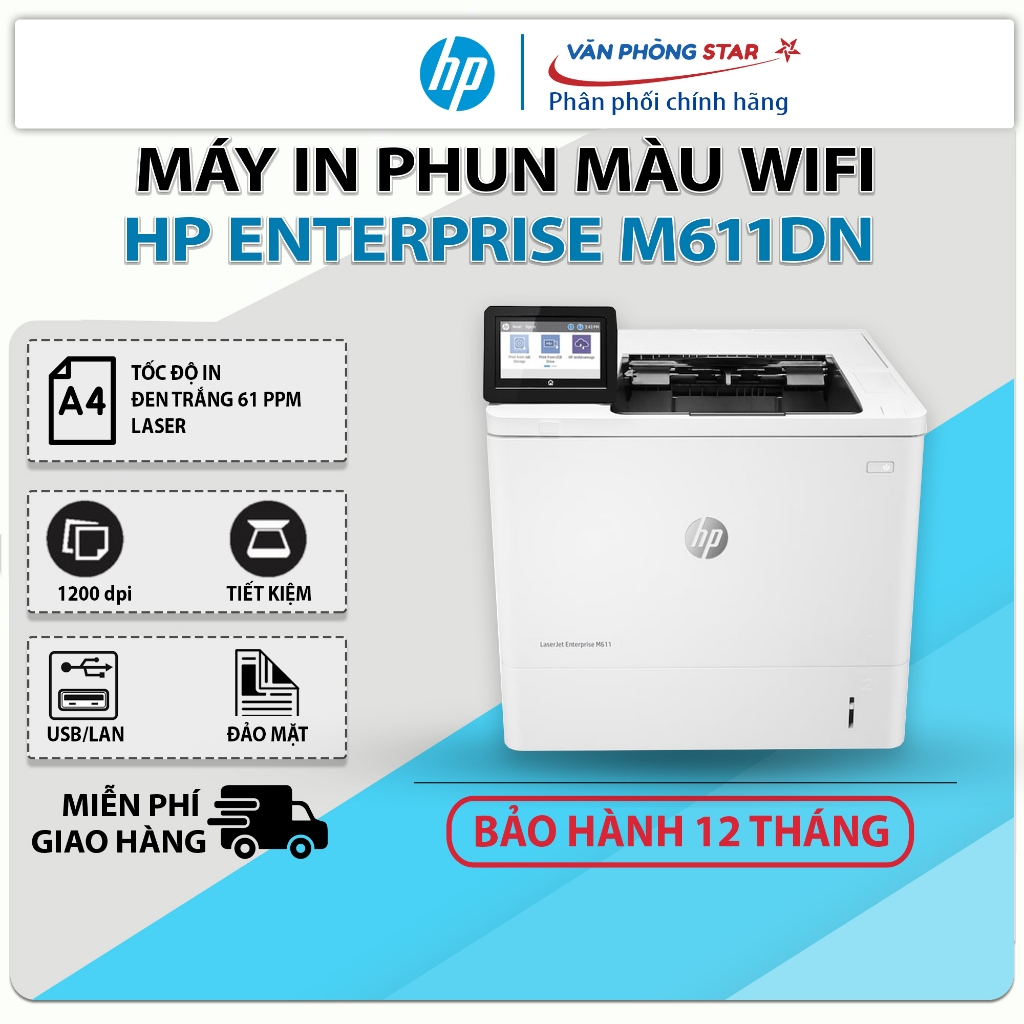 Máy in HP LaserJet Enterprise M611DN (7PS84A). Máy in Laser hiệu năng ...