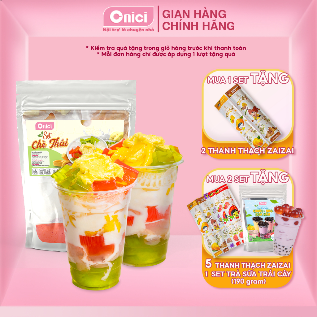 Set chè thái 7 loại topping Bếp Của Mẹ ONICI nguyên liệu nấu 10 - 12 ly | Shopee Việt Nam
