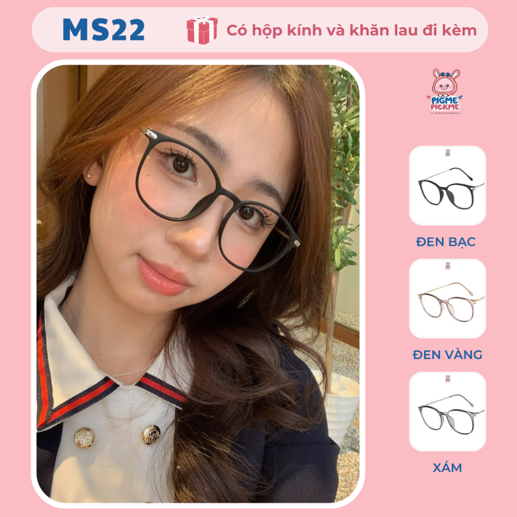 Gọng kính cận nữ chất liệu nhựa phối kim loại chắc chắn, thời trang Pigme MS22 | Shopee Việt Nam