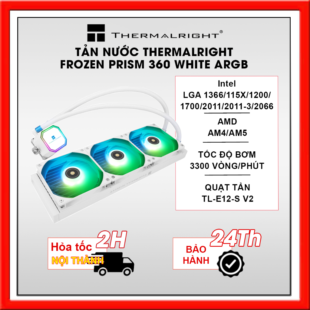 TẢN NHIỆT NƯỚC THERMALRIGHT FROZEN PRISM 360 BLACK/ WHITE ARGB | Shopee ...