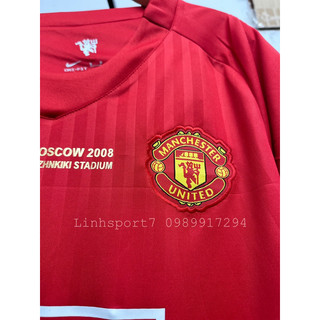 Áo đấu bóng đá clb mu Manchester United AIG 2008 màu đỏ bản fan logo ...