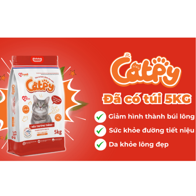 Hạt Cho Mèo CATPY CAO CẤP 5KG- Hạn Chế Búi Lông Hỗ Trợ Đường Tiết Niệu ...