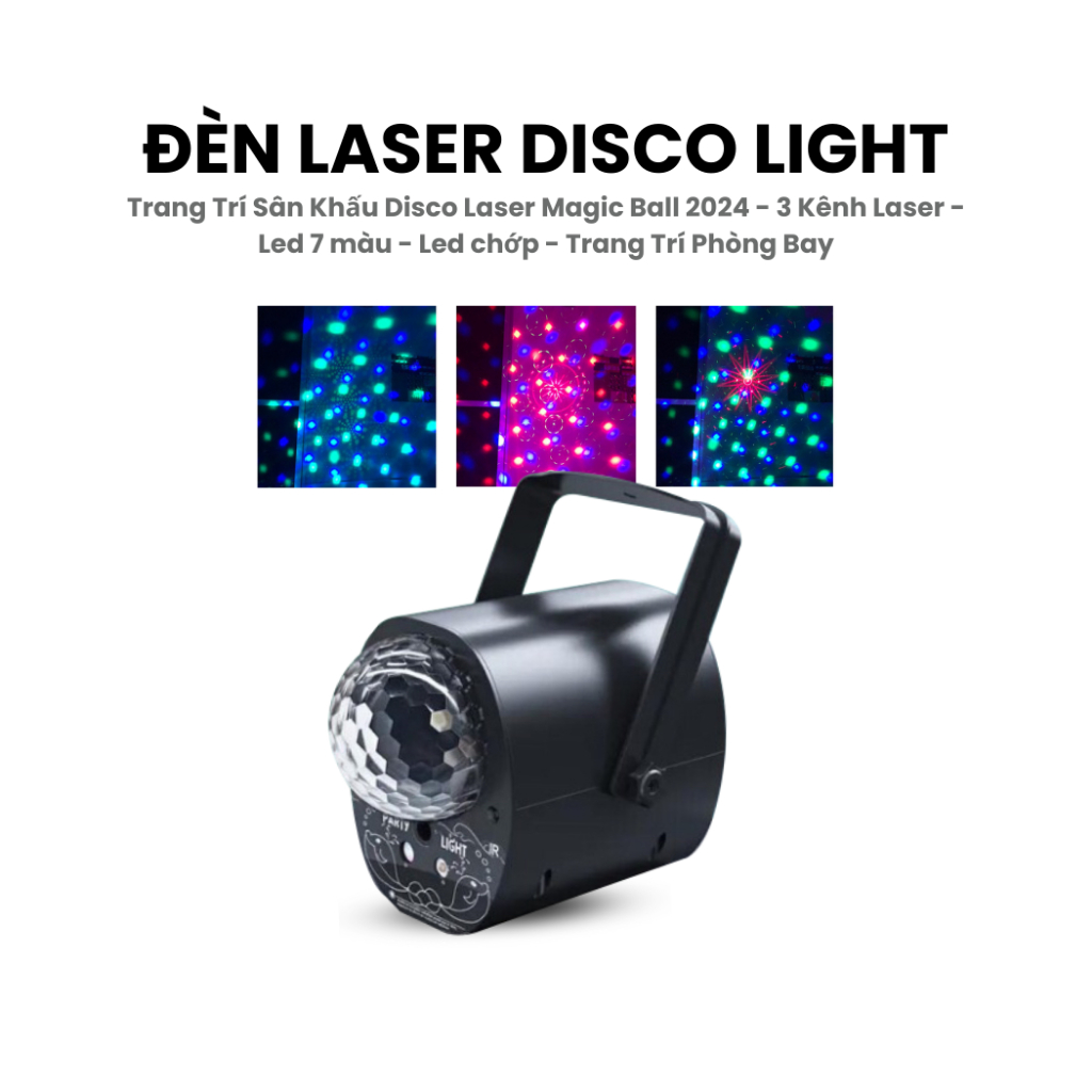 Đèn Sân Khấu Disco Laser Magic Ball 2024 - 3 Kênh Laser - Led 7 màu ...