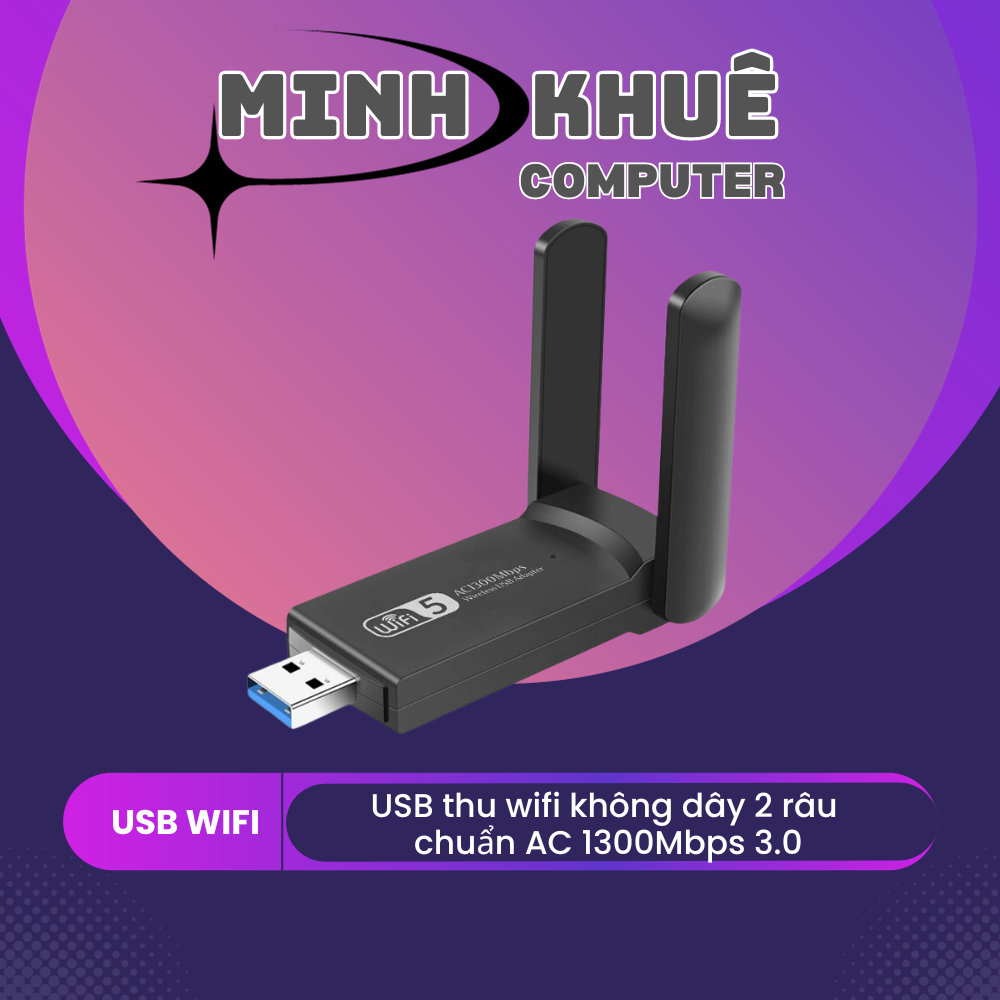 USB thu wifi 1 râu chuẩn AC 600Mbps, 2 râu chuẩn AC 1300MBps | Shopee ...