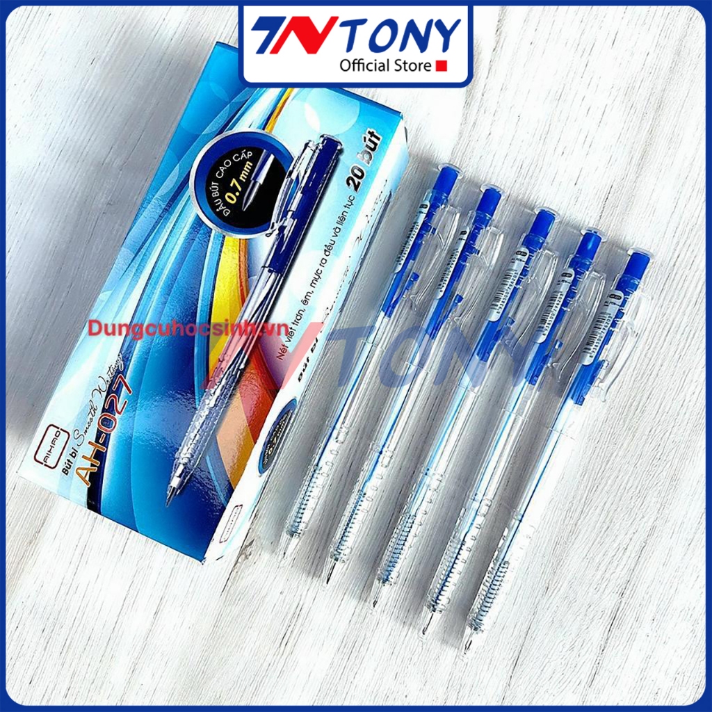 Bút Bi Bấm, Ngòi 0.7mm, Mực Xanh, AIHAO, AH-027, Văn Phòng Phẩm TONY ...