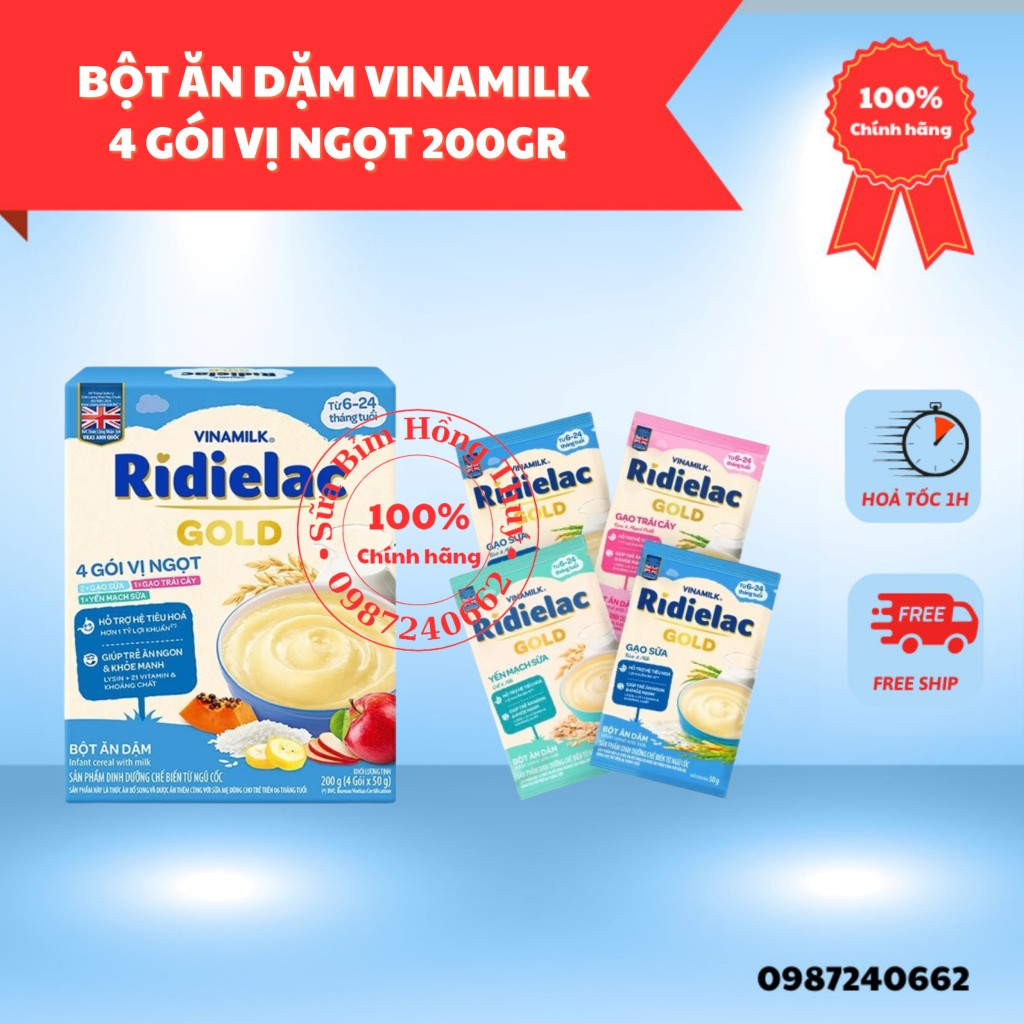 BỘT ĂN DẶM RIDIELAC GOLD 4 VỊ NGỌT - HỘP GIẤY 200G | Shopee Việt Nam