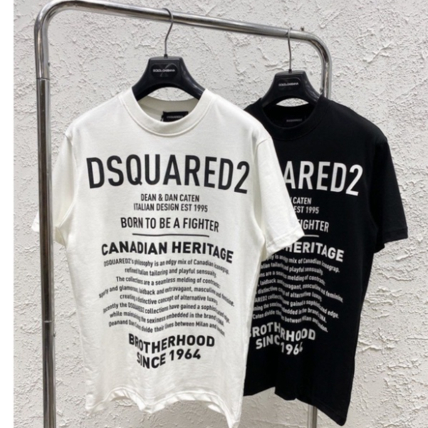 Áo Thun Nam Nữ In Chữ Dsquared2 Form Dáng Unisex Áo Phông DSQ 1964 chữ nhỏ full áo siêu cấp chất ...
