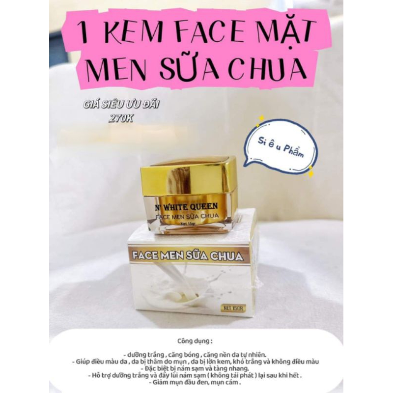 KEM FACE MEN SỮA CHUA 15gr ( Tặng Mặt Nạ Nhau Thai Cừu ) | Shopee Việt Nam