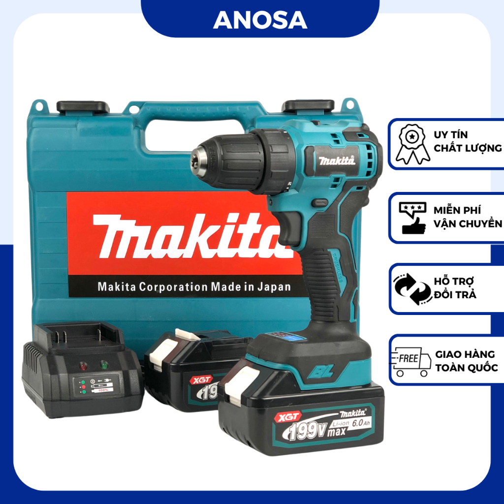 Máy khoan pin Makita Không chổi than đầu kẹp 10 ly | Shopee Việt Nam