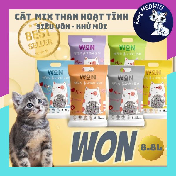 Cát WON 8.8L Cát Vệ Sinh Cho Mèo Công Nghệ Hàn Quốc Siêu Vón - Nàng Meow | Shopee Việt Nam
