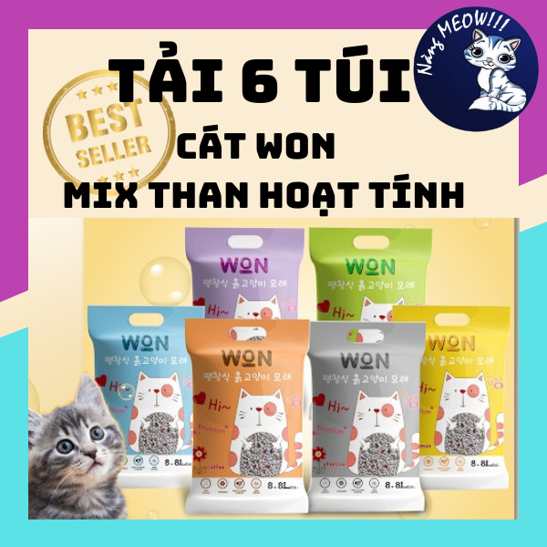 [Tải 6 Túi] Cát Won Cát Vệ Sinh Cho Mèo Siêu Vón - Khử Mùi - Nàng Meow | Shopee Việt Nam