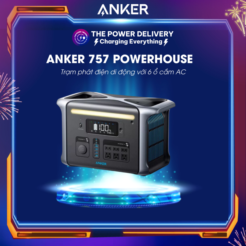 Trạm phát điện di động Anker 757 Pin PowerHouse 1229Wh A1770 LiFePO4 ...