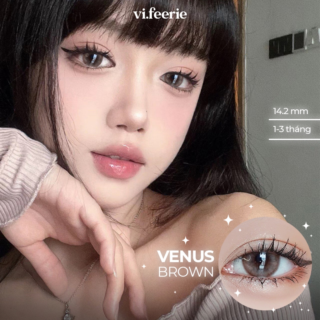 (HOT DOUYIN) Kính áp tròng (lens) nâu Venus Brown - VF Lens | Shopee ...