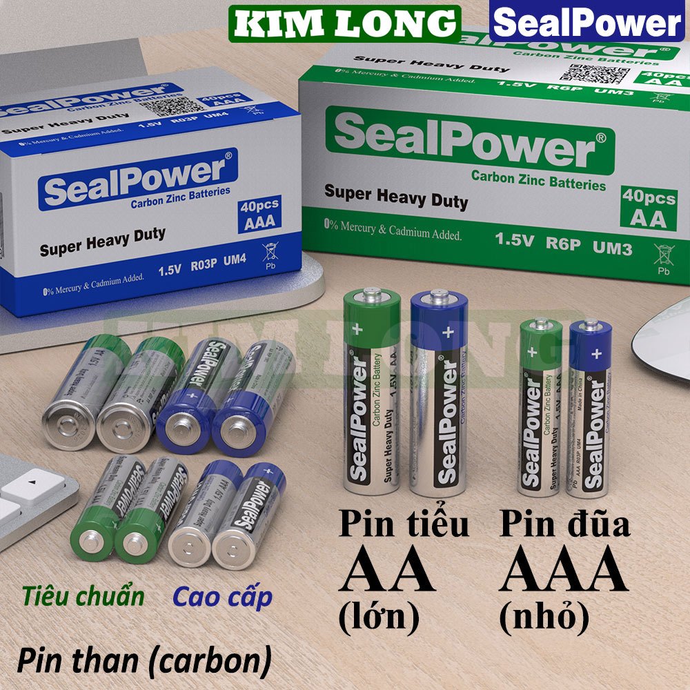 Hộp 40 pin than(carbon) AA,AAA SealPower Chất lượng cao. Pin tiểu,pin đũa 1.5V R6P,R03P,thông ...