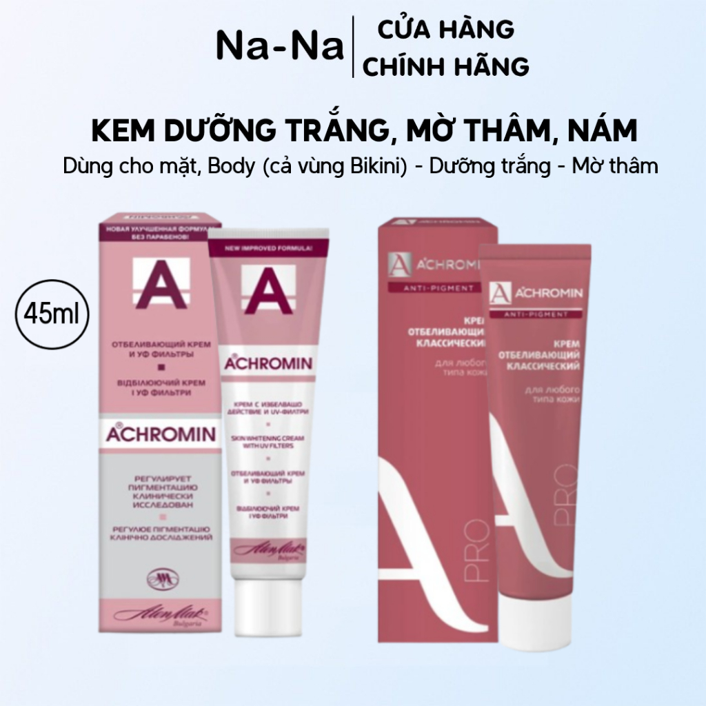 Kem bôi Achromin 45ml giúp trắng da giảm nám, tàn nhan, mờ thâm, đốm ...