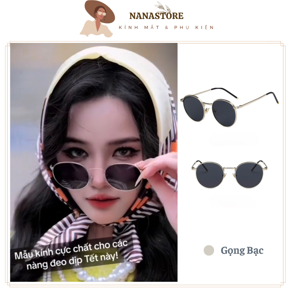 Mã M02 Kính râm nam nữ Retro thời thượng gọng tròn cao cấp, hợp kim ...
