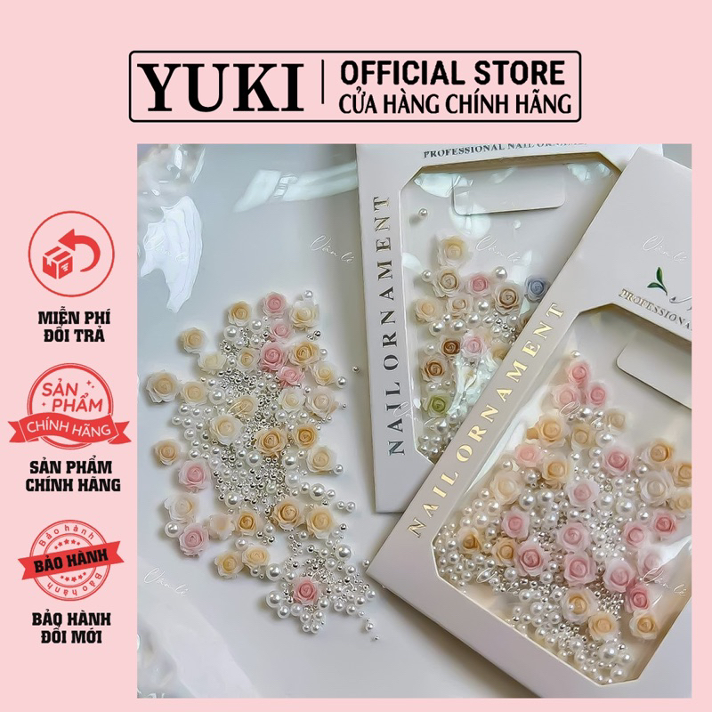 Charm hoa hồng ombre mix trai và bi cao cấp - hồng hồng mix màu siêu ...