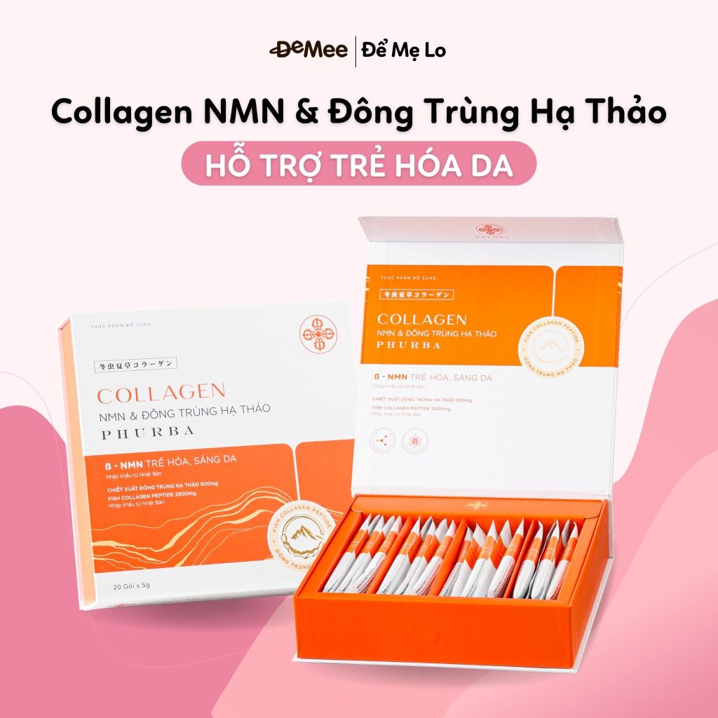 Bột Collagen NMN L-Glutathione Đông Trùng Hạ Thảo Trẻ Hóa Da Phurba ...