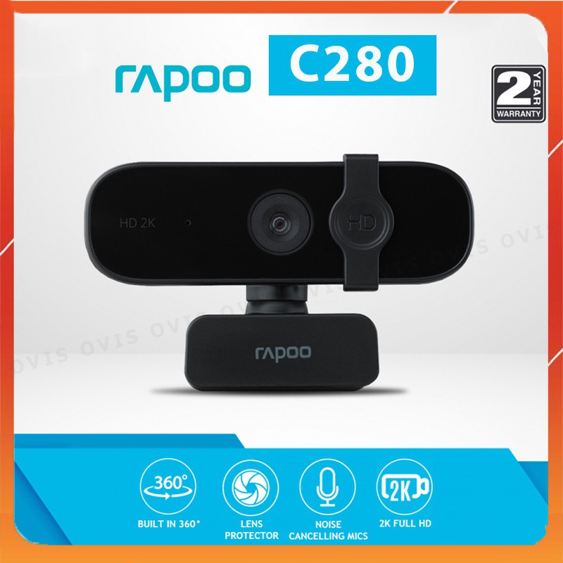 Rapoo C280 - Webcam Họp Trực Tuyến Tự Động Lấy Nét, Độ Phân Giải 2K ...