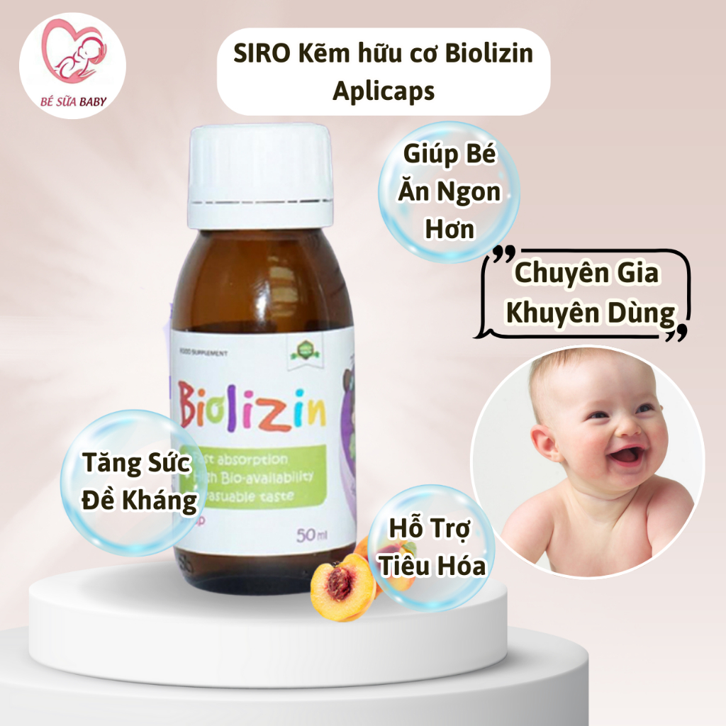 Kẽm hữu cơ Biolizin Aplicaps hỗ trợ bé ăn ngon, tăng sức đề kháng, cải ...