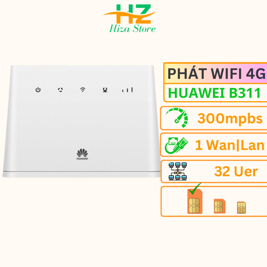 Bộ phát Wifi từ sim 4G Huawei B311, Huawei B310. Cục phát wifi 4G LTE ...