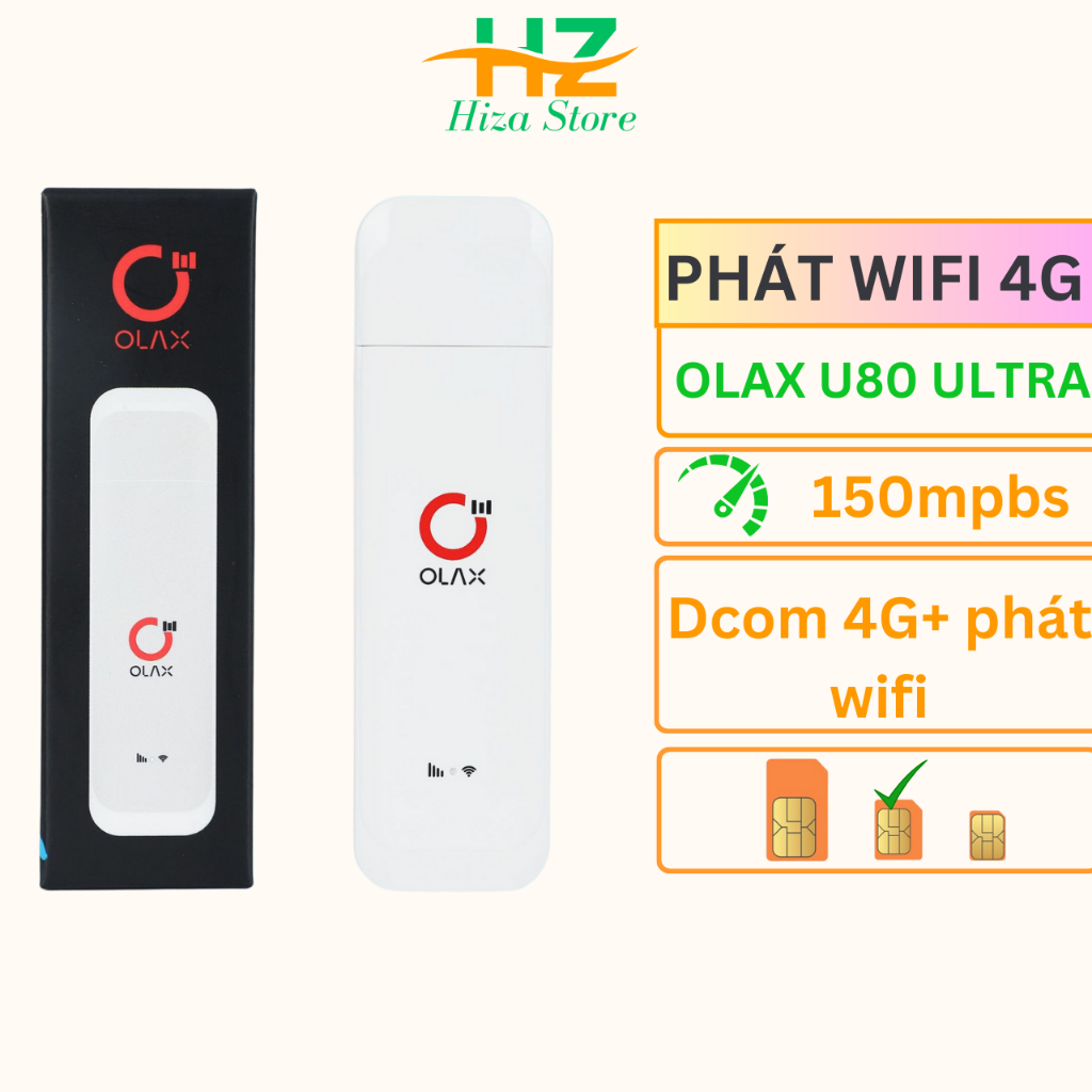 Usb phát wifi 4G Olax U90 U80 Elite U80 Utra dcom 4G tốc độ cao 150 mbps | Shopee Việt Nam