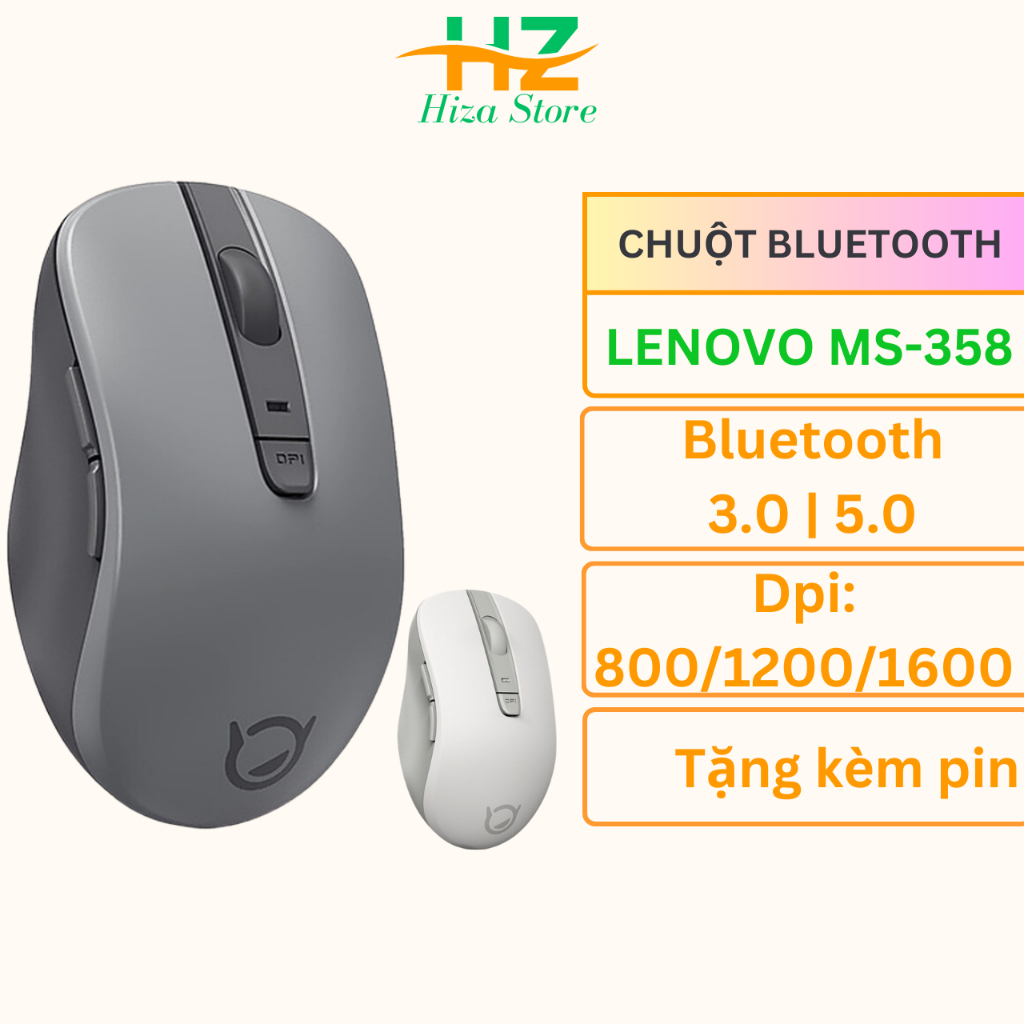Chuột bluetooth Lenovo Xiaoxin BT Silent Mouse MS-358 2 màu xám và ...