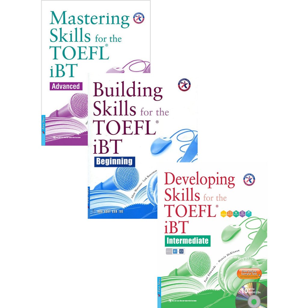 Combo Sách Building, Developing & Mastering Skills For The TOEFL IBT - FN | Shopee Việt Nam