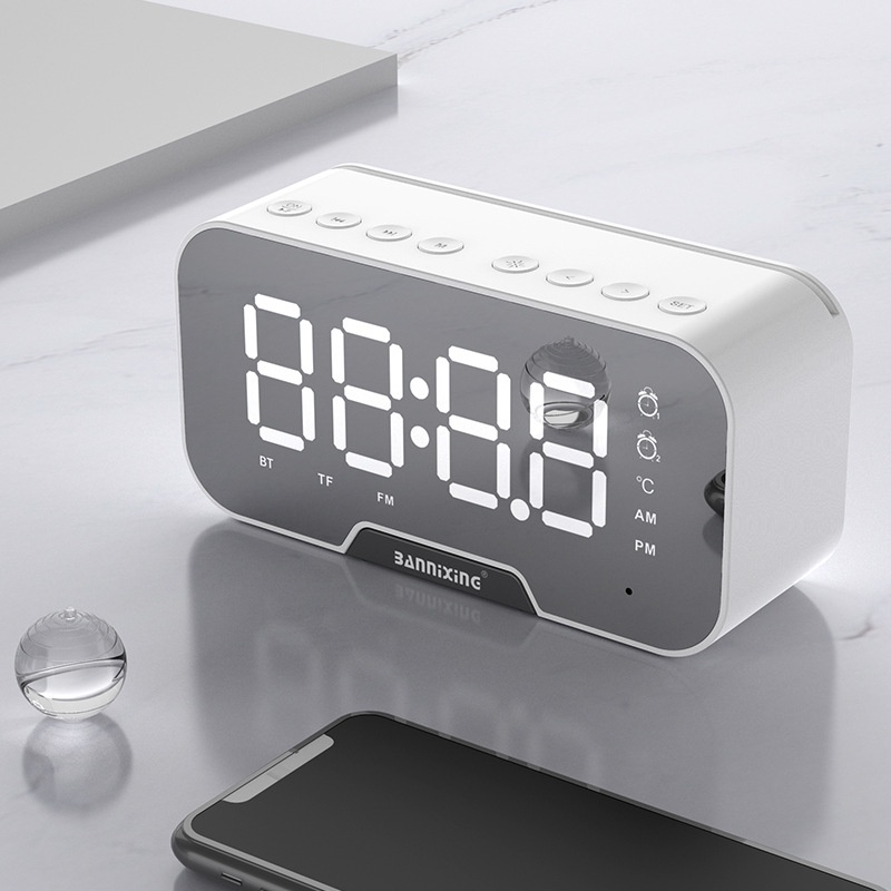 Loa Đồng Hồ Led G10 để bàn mặt gương có báo thức kèm loa Bluetooth ...