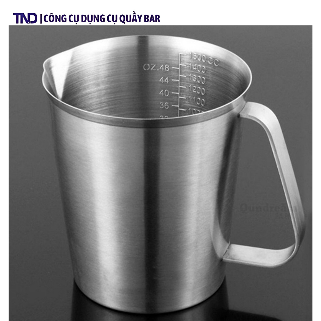Ca Đong Inox 304 Có Vạch Chia Dung Tích 500ml, 700ml, 1000ml, 1500ml ...
