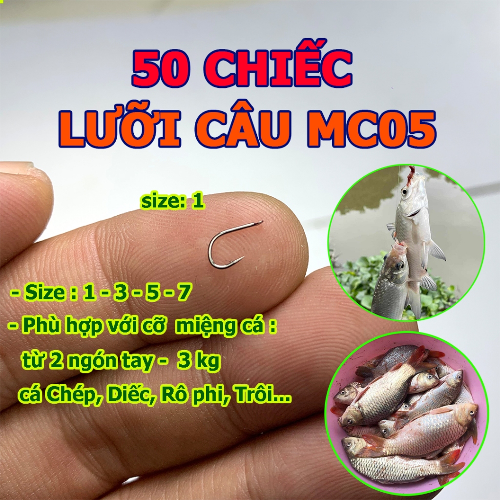 50 chiếc Lưỡi câu Diếc, Chép, Rô,.. > MC05 | Shopee Việt Nam