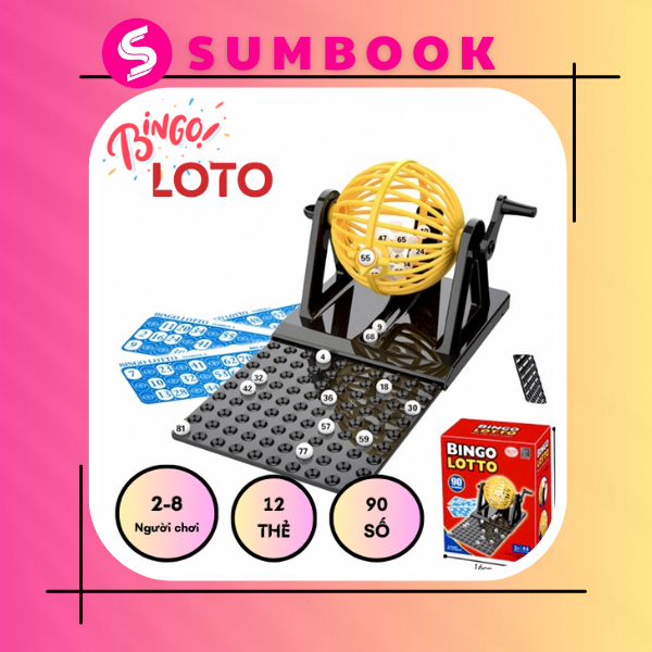 Đồ Chơi Vòng Quay Loto Bingo Cho Bé Máy Xổ Số Lô Tô 90 Bóng 12 Thẻ 48 Thẻ Chất Liệu Cao Cấp Cho ...