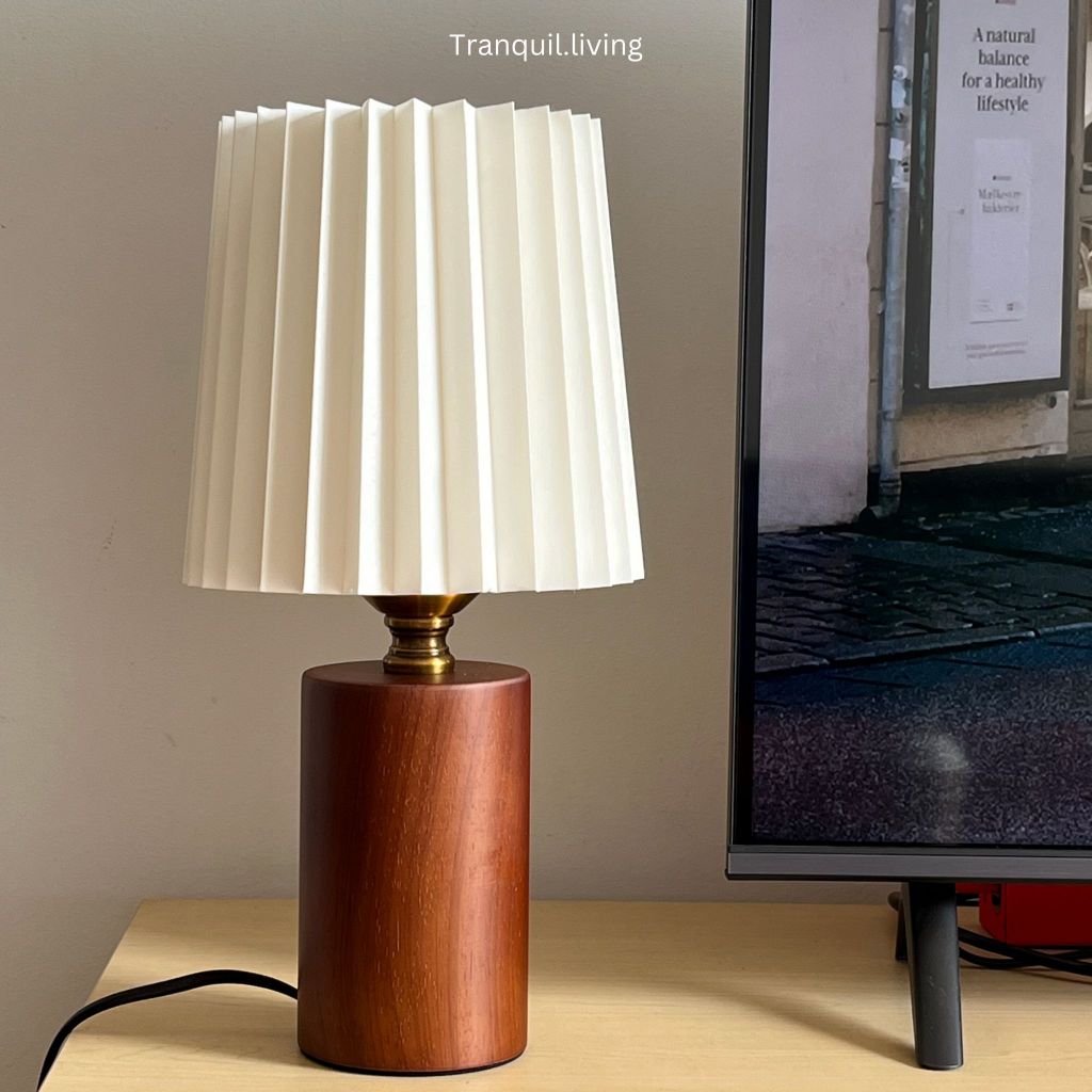 Đèn bàn tối giản Tranquil Retro Pleated Table Lamp- đèn ngủ, đèn trang ...