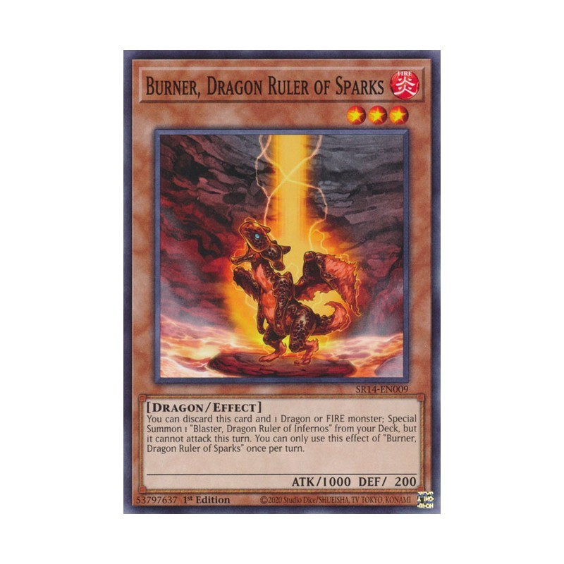 Thẻ bài YUGIOH - Burner, Dragon Ruler of Sparks - SR14-EN009 - Common ...