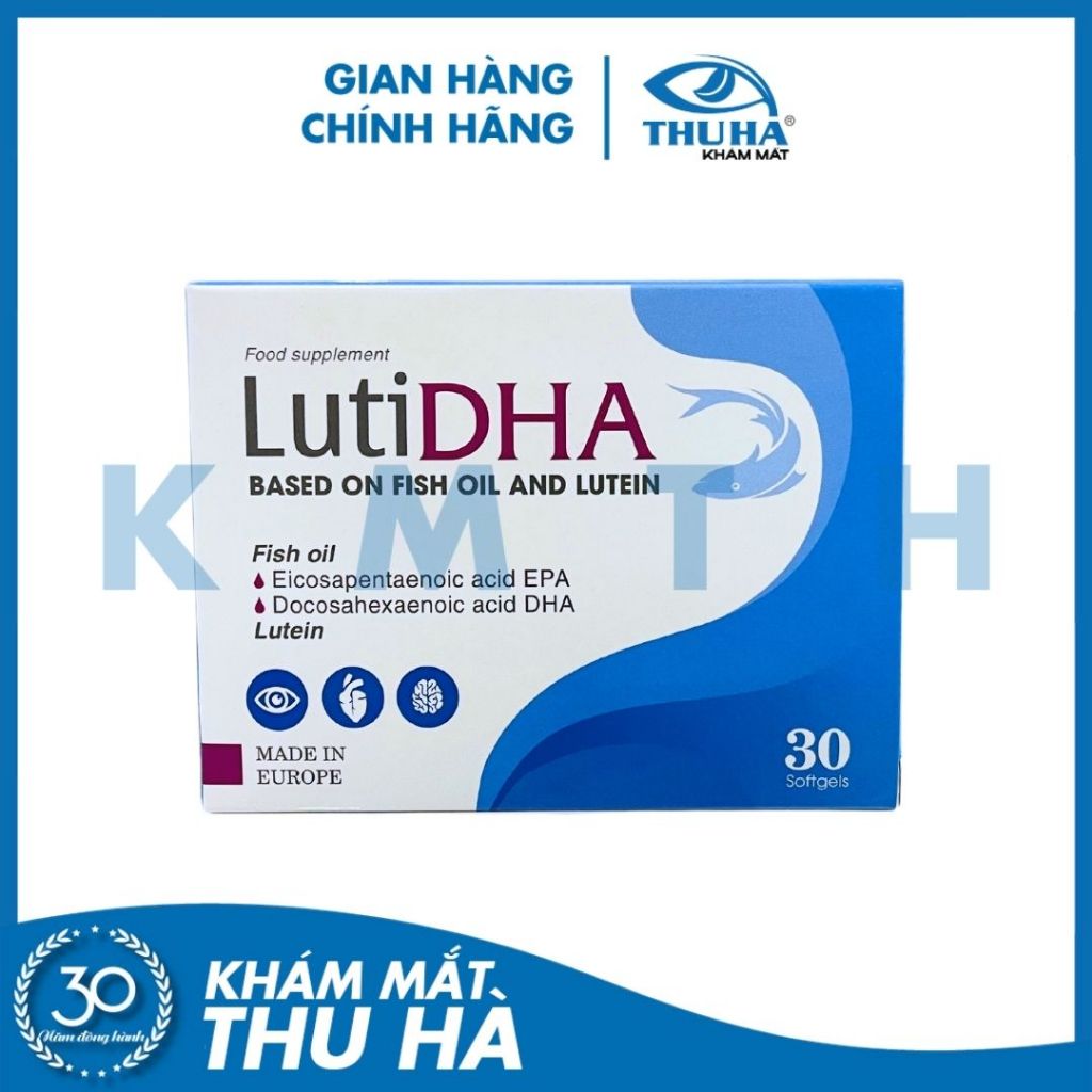 Viên uống LutiDHA - Bổ mắt, bổ não từ dầu cá đại dương - PHÁP [Hộp 30 ...